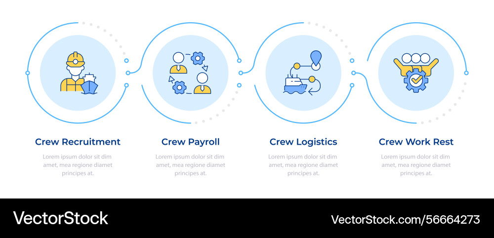 Maritime crew management infographic 4 steps Vector Image