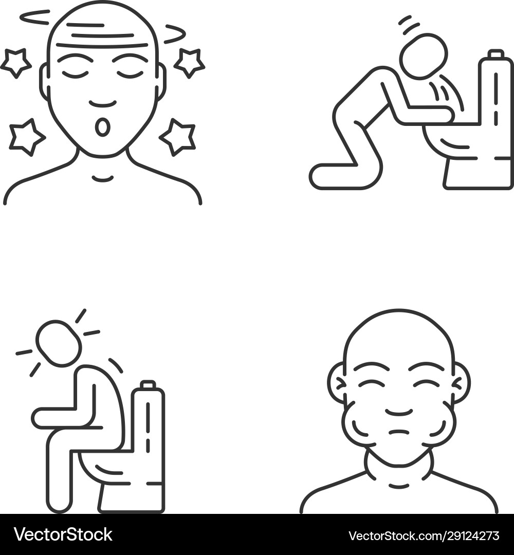 Nausea & Vomiting Symptom Icons Royalty Free Vector