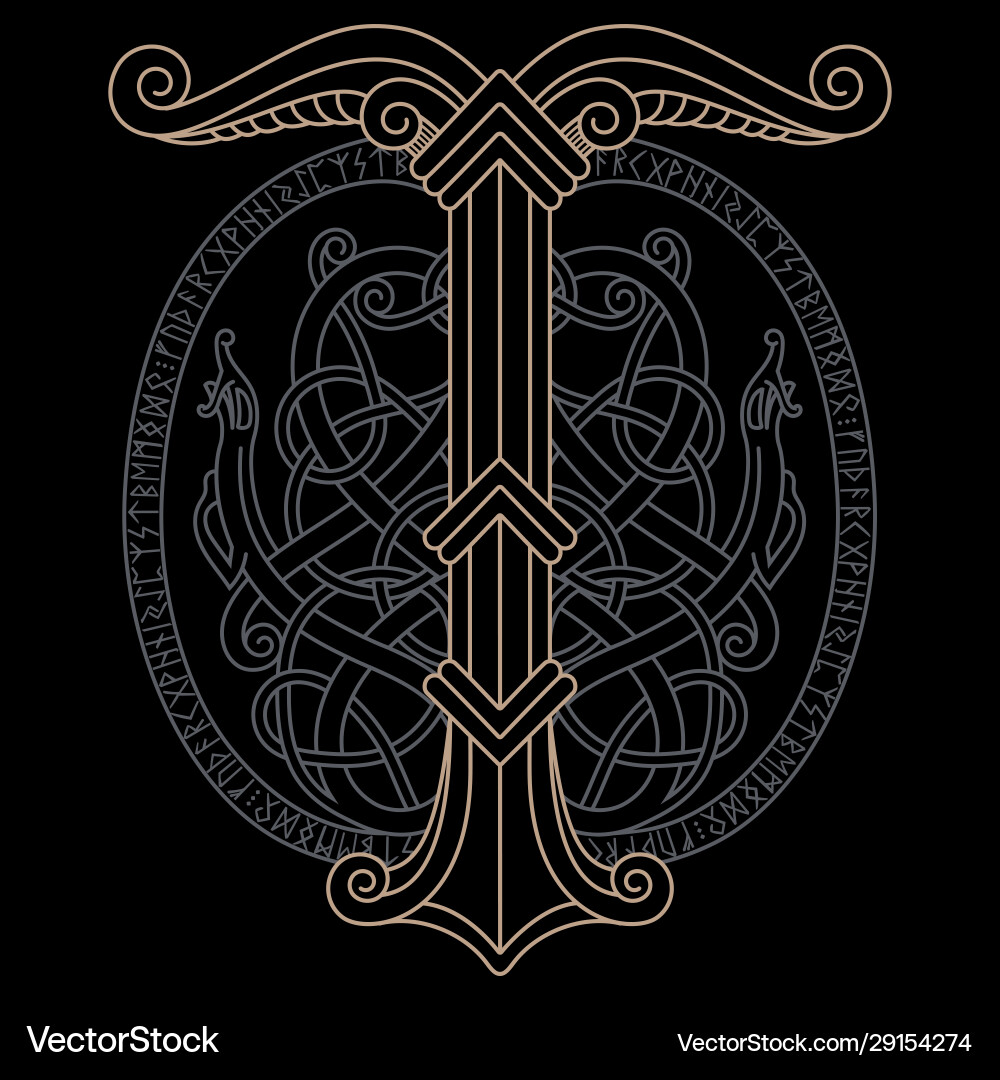 Ancient scandinavian knot-work Royalty Free Vector Image