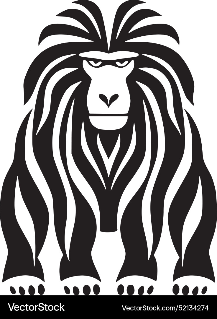 Baboon - minimalist and flat logo Royalty Free Vector Image