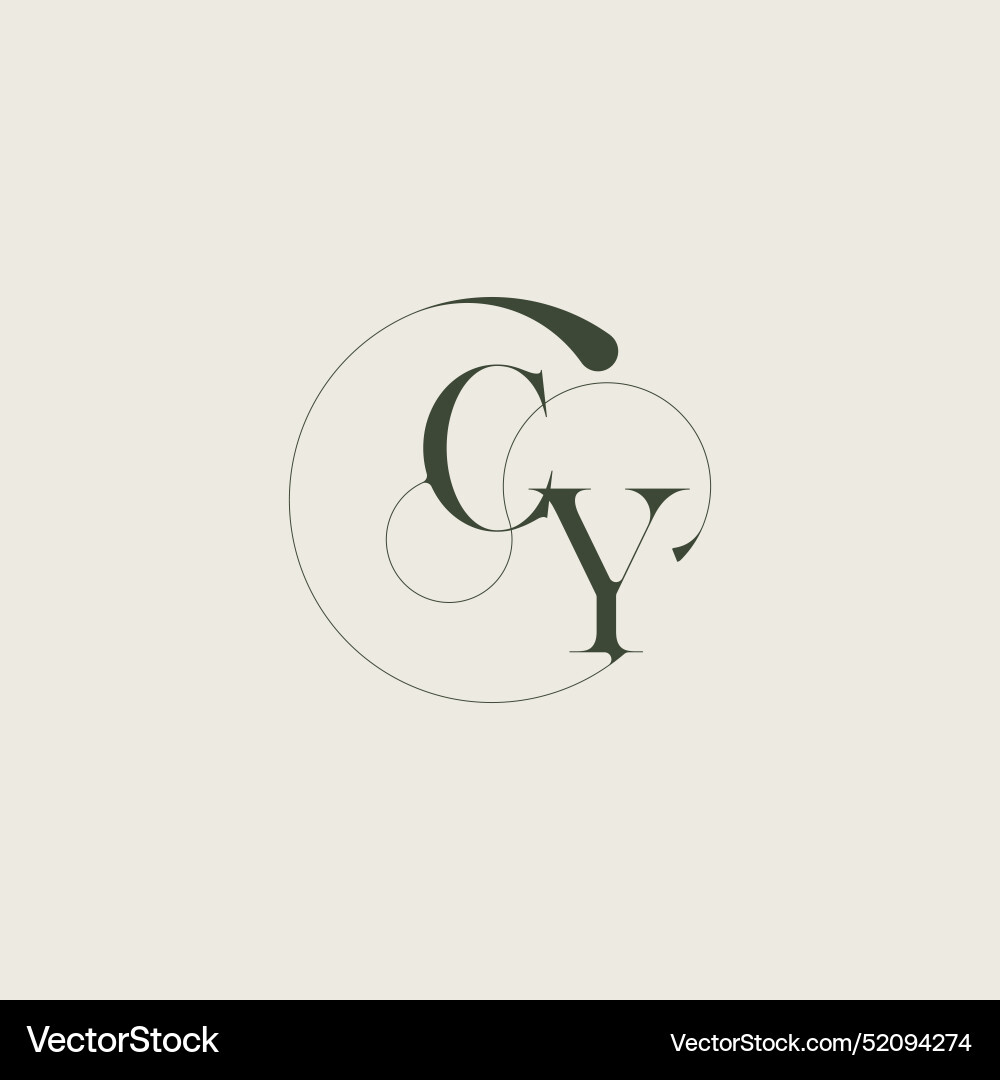 Beautiful monogram initial elegant line concept Vector Image