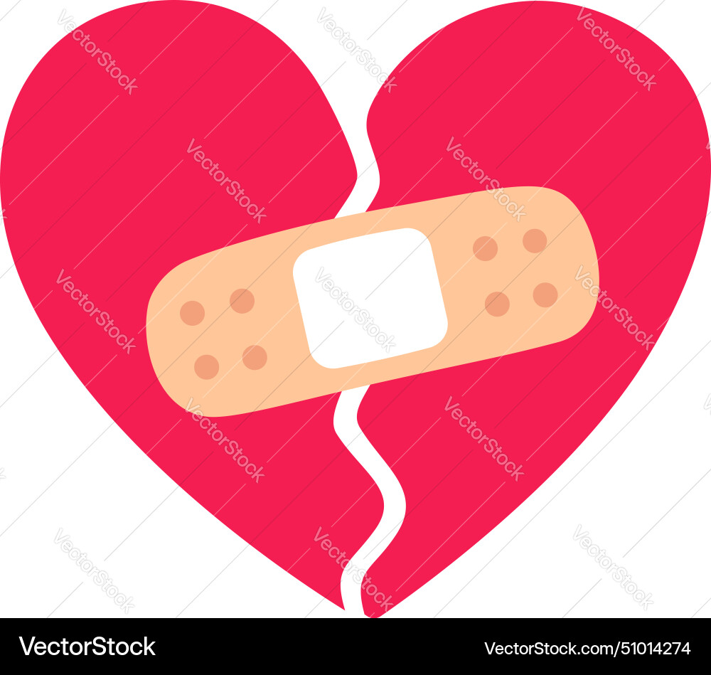 Broken patched heart icon symbol design Royalty Free Vector
