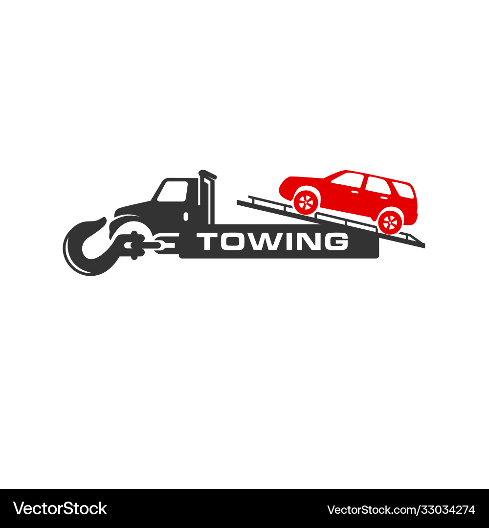 Car transport crane service logo Royalty Free Vector Image