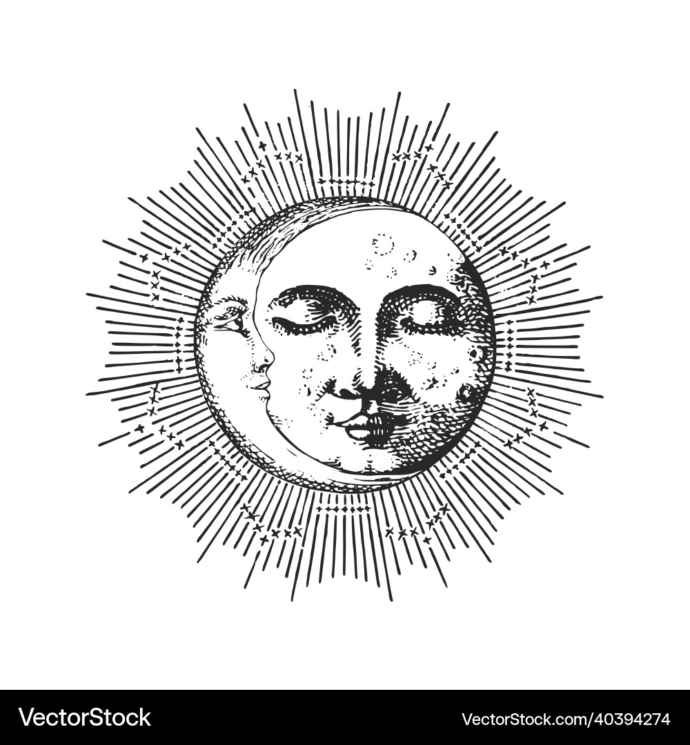 Celestial Moon & Crescent Royalty Free Vector Image