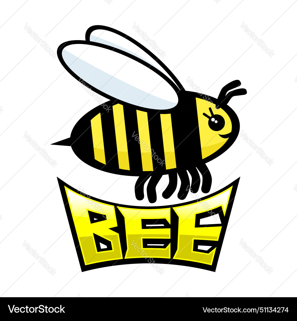 Cute bee flying icon Royalty Free Vector Image