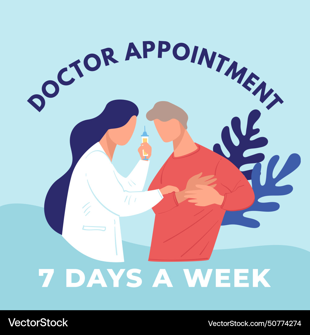 Daily doctor appointment service Royalty Free Vector Image