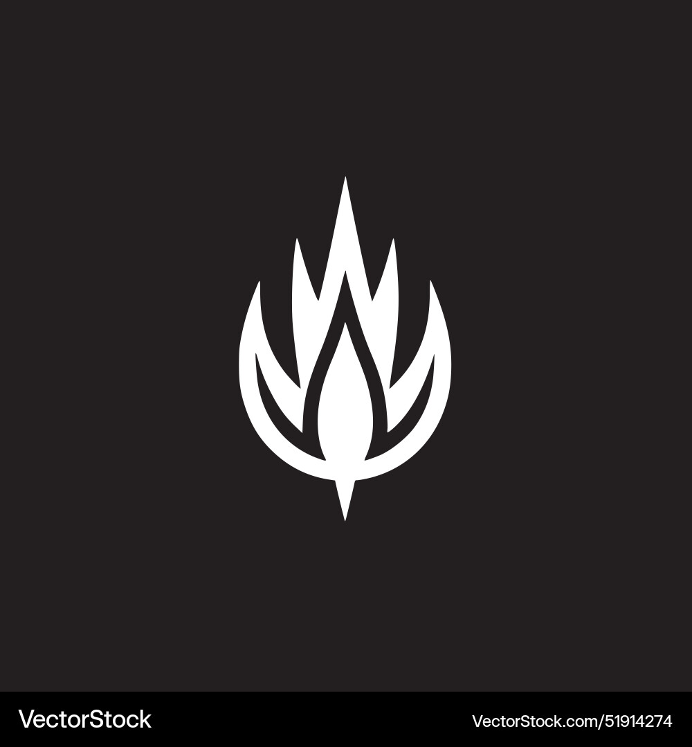 Fire - black and white isolated icon Royalty Free Vector