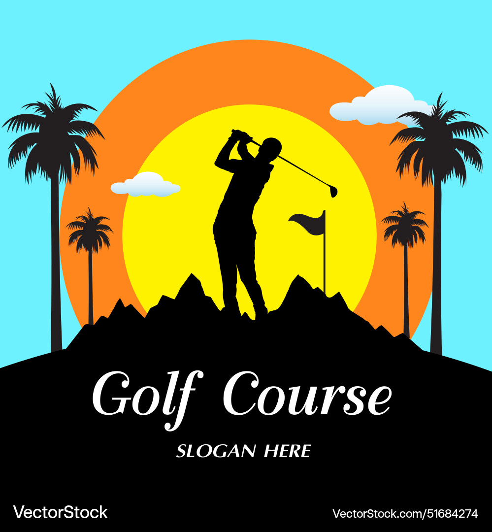 Golf course scenery Royalty Free Vector Image - VectorStock