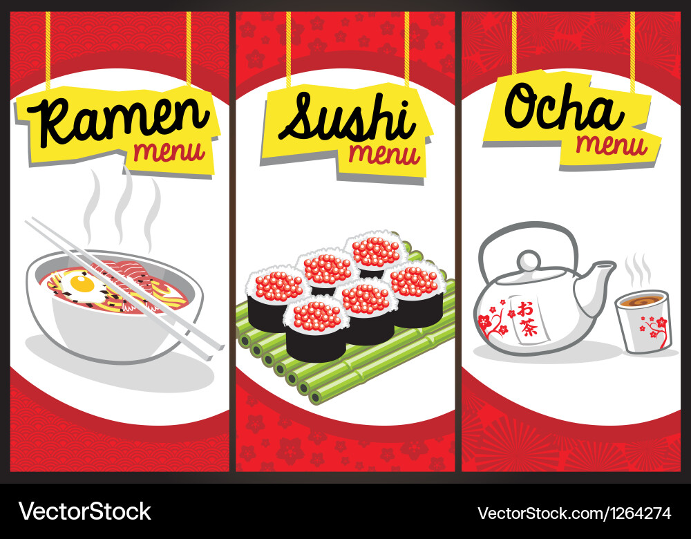 Japanese food menu Royalty Free Vector Image - VectorStock