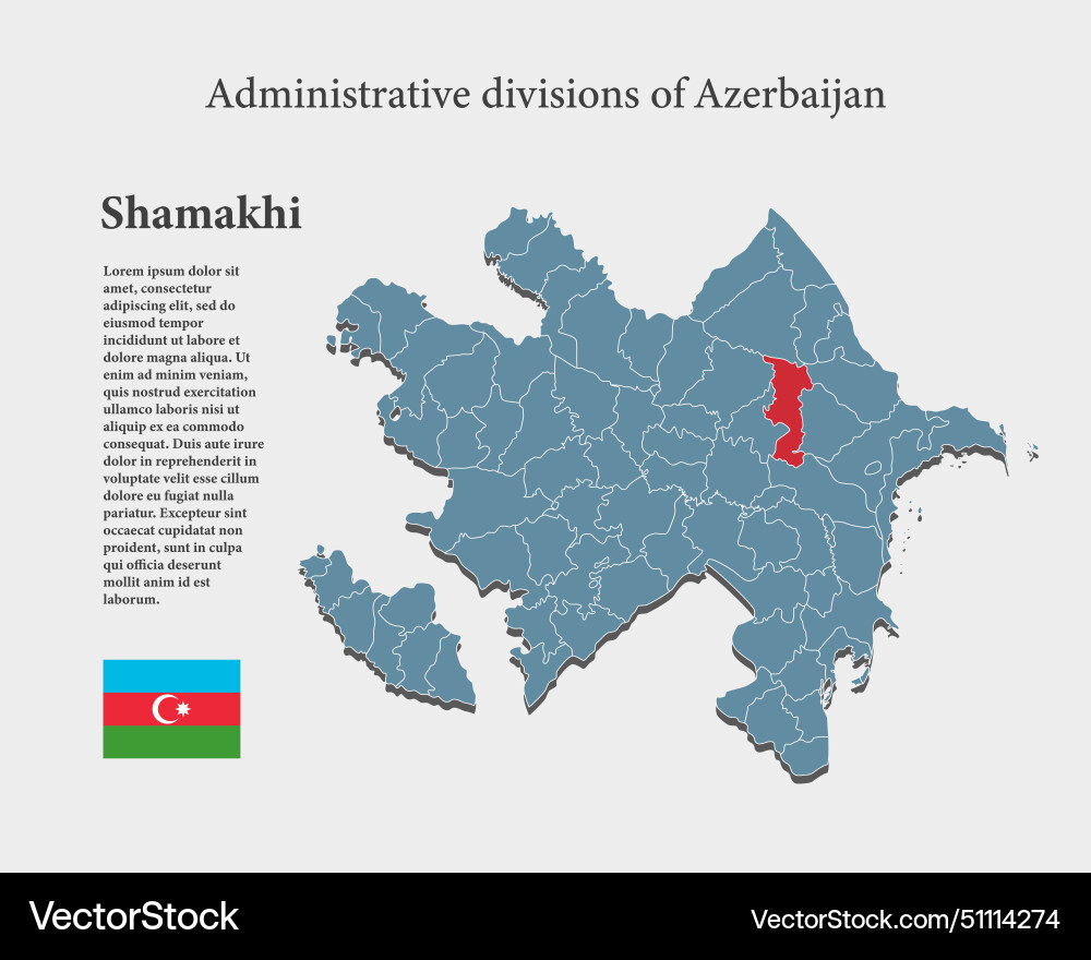 Map azerbaijan region shamakhi Royalty Free Vector Image