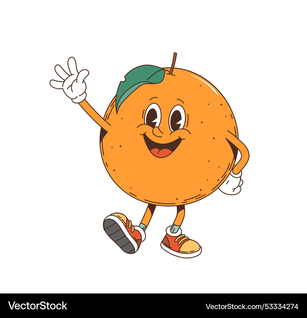 Retro Tangerine Character Royalty Free Vector Image