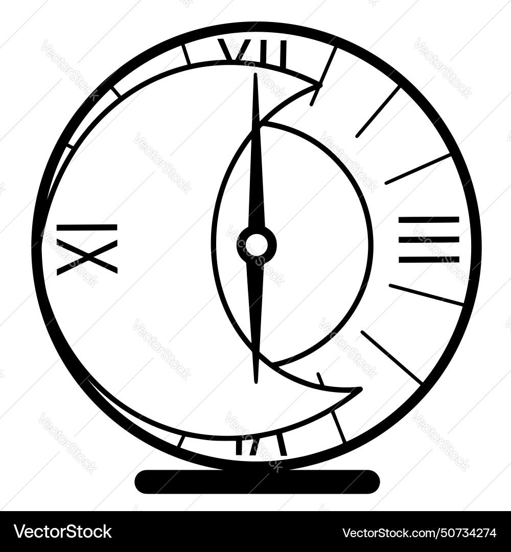 Watch equinox sun and moon icon Royalty Free Vector Image