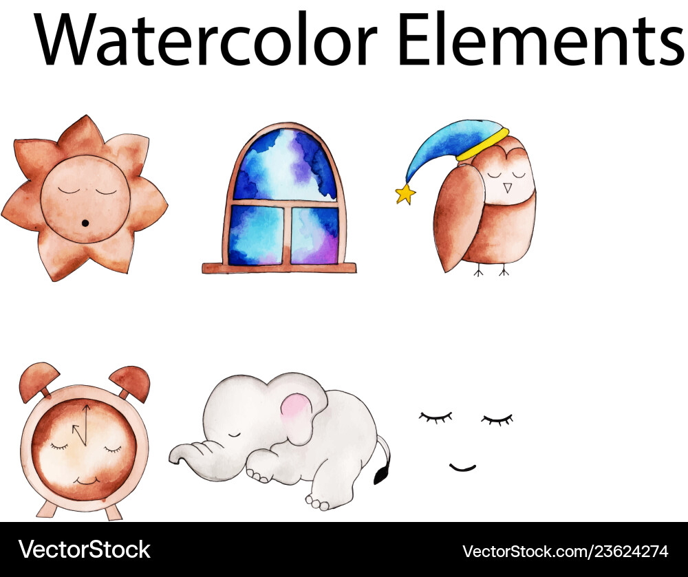 Watercolor elements collection Royalty Free Vector Image