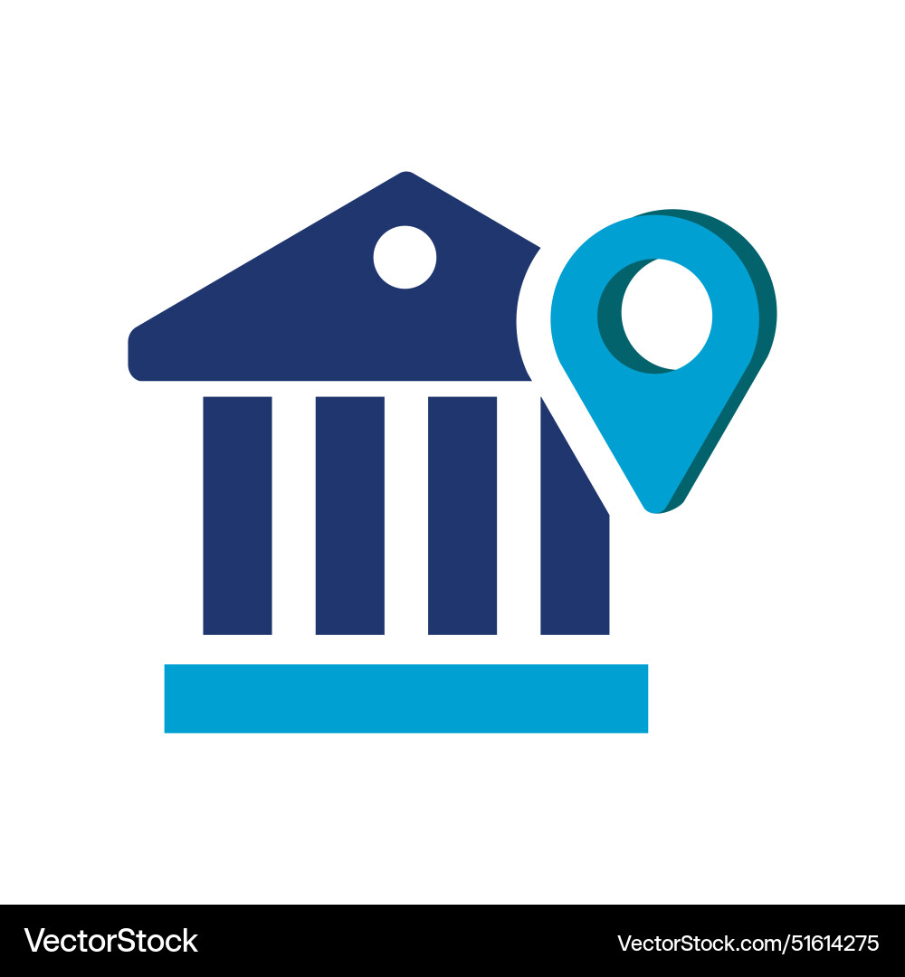 Bank location icon Royalty Free Vector Image - VectorStock