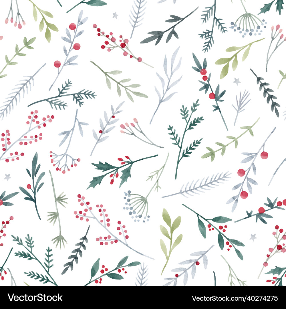 Beautiful floral seamless pattern with cute Vector Image