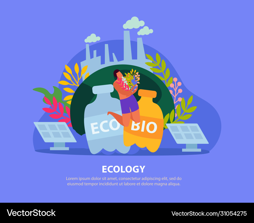 Bio ecology conceptual background Royalty Free Vector Image
