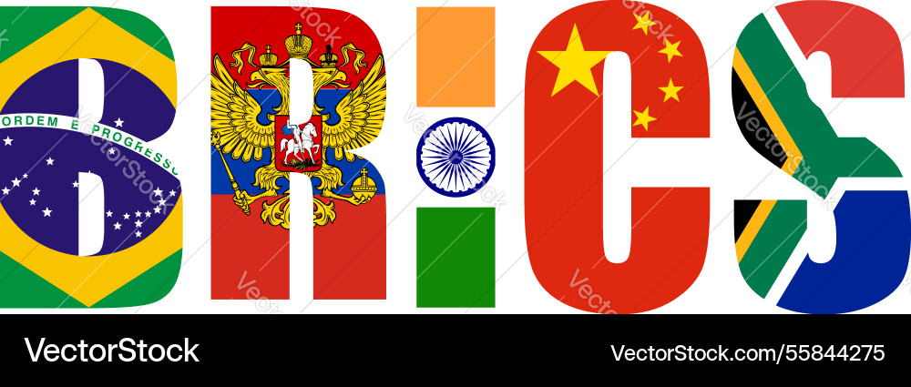 Brics high quality flag clipart icon Royalty Free Vector
