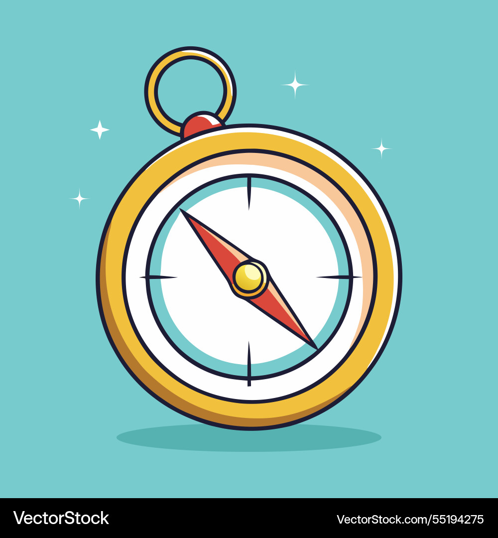 Compass floating cartoon icon Royalty Free Vector Image