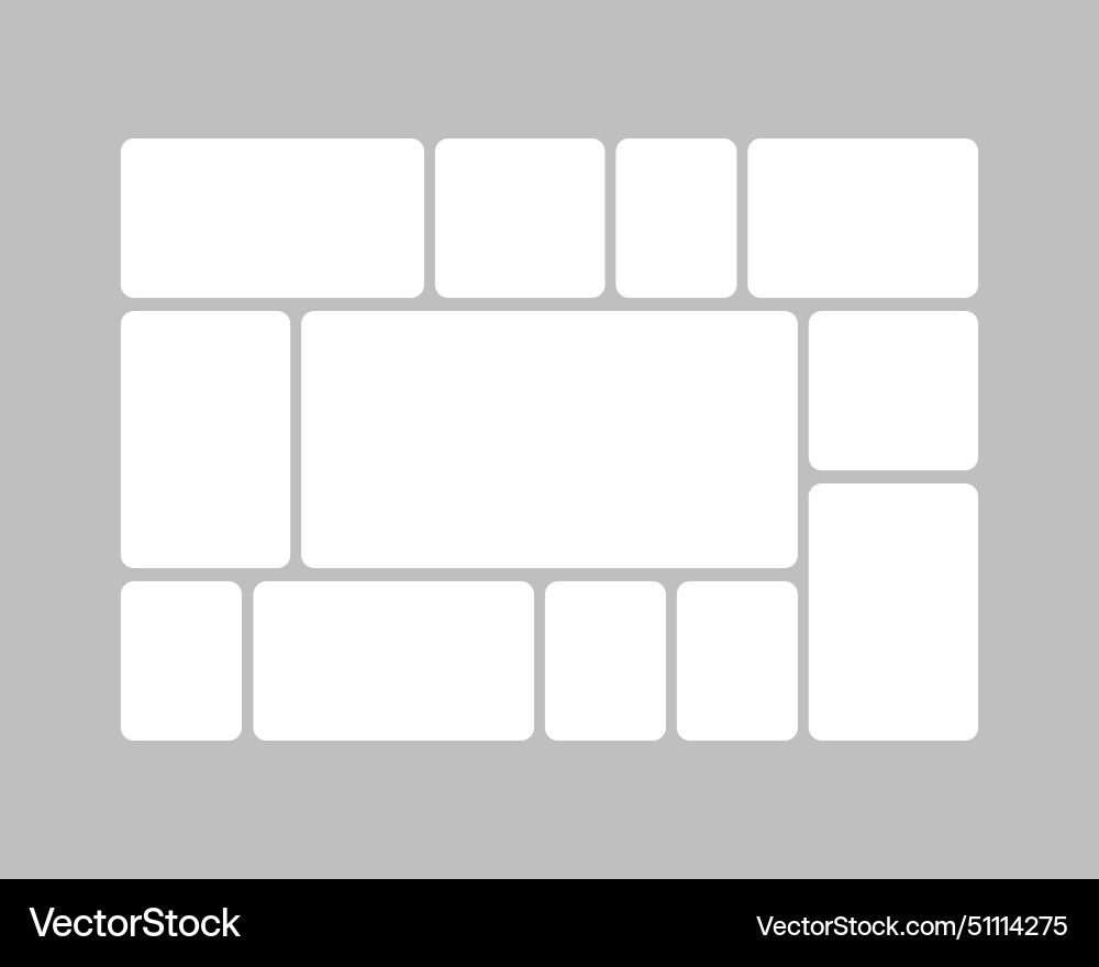Empty collage board twelve images photos Vector Image
