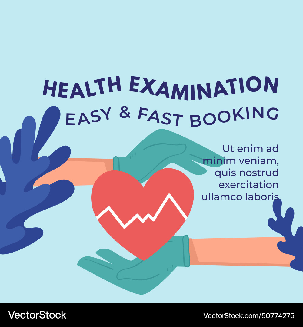 Fast booking health examination graphic Royalty Free Vector