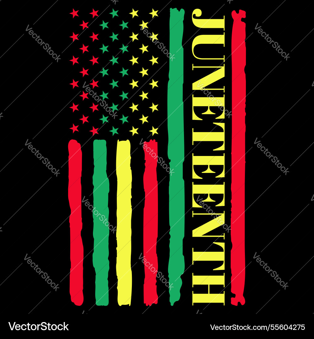Juneteenth svg african american flag junetee Vector Image