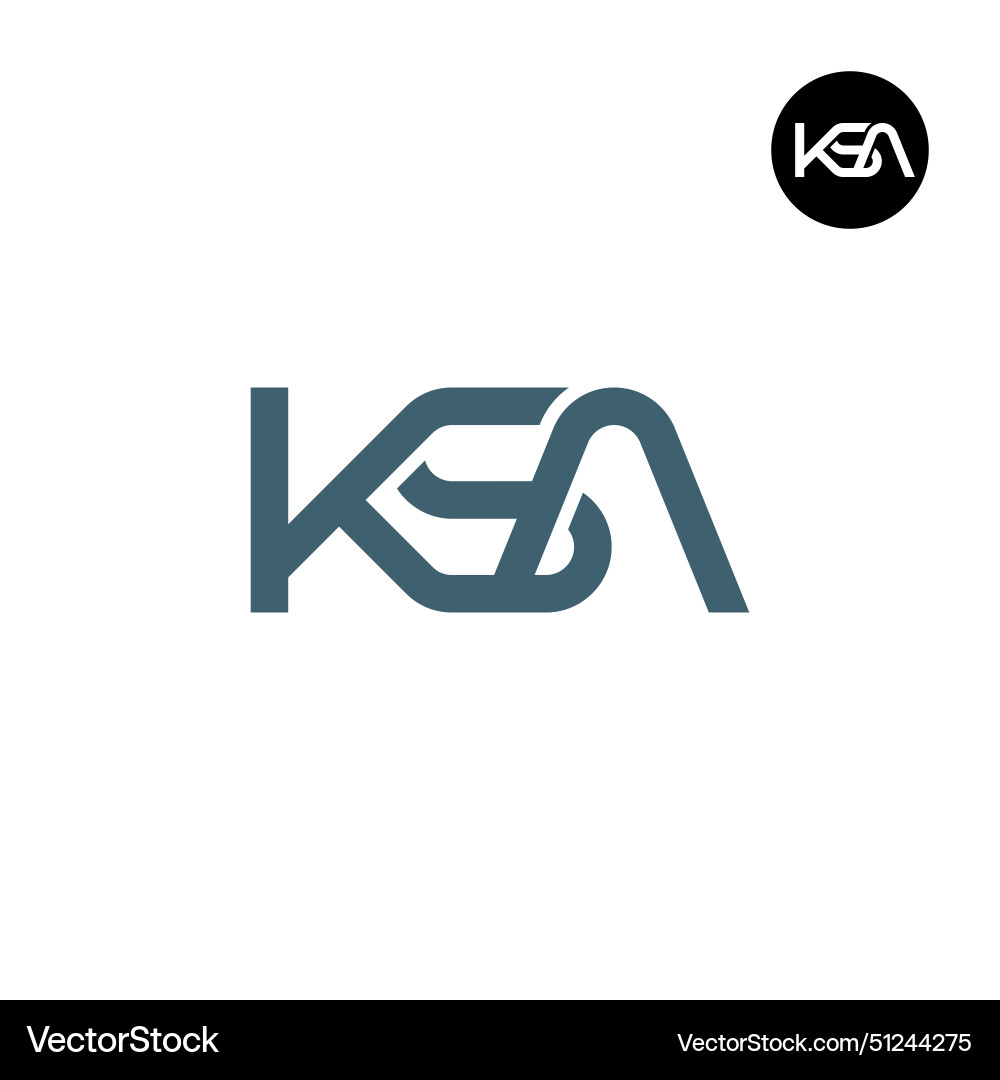 Ksa logo letter monogram design Royalty Free Vector Image