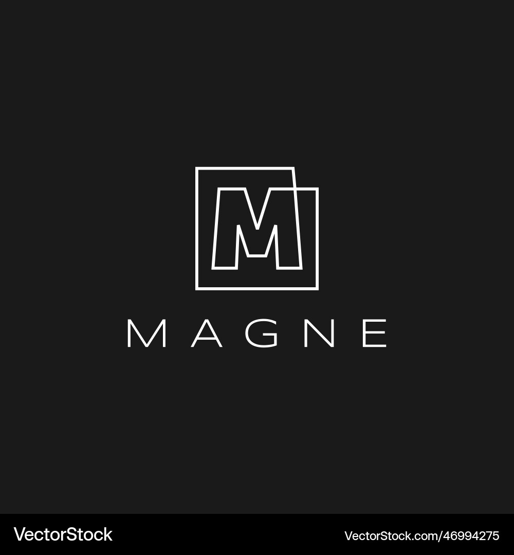Square m letter initial lettermark continuous Vector Image