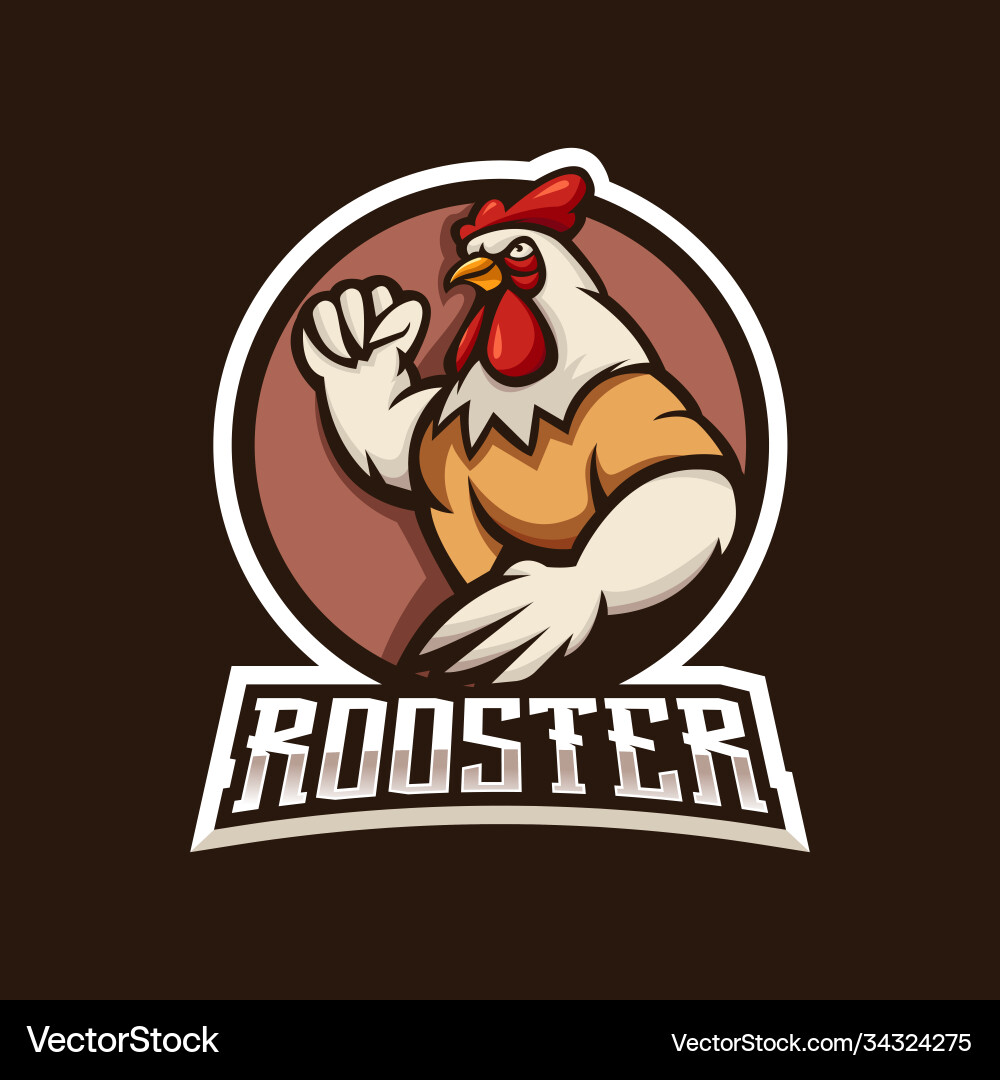 Strong rooster mascot logo design with modern Vector Image