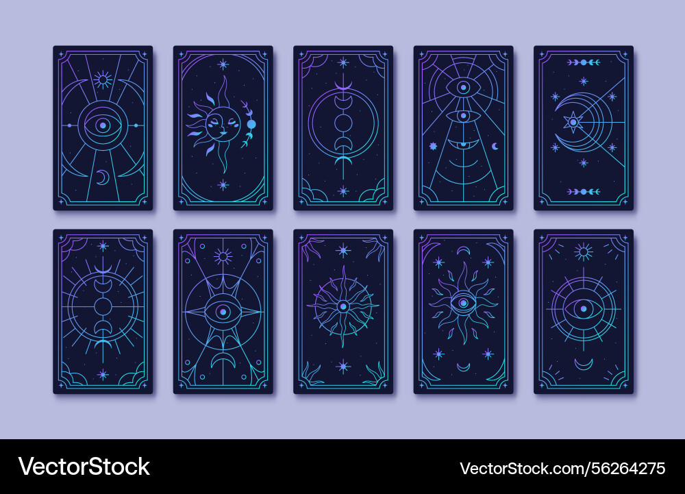 Tarot card back design with celestial symbols Vector Image