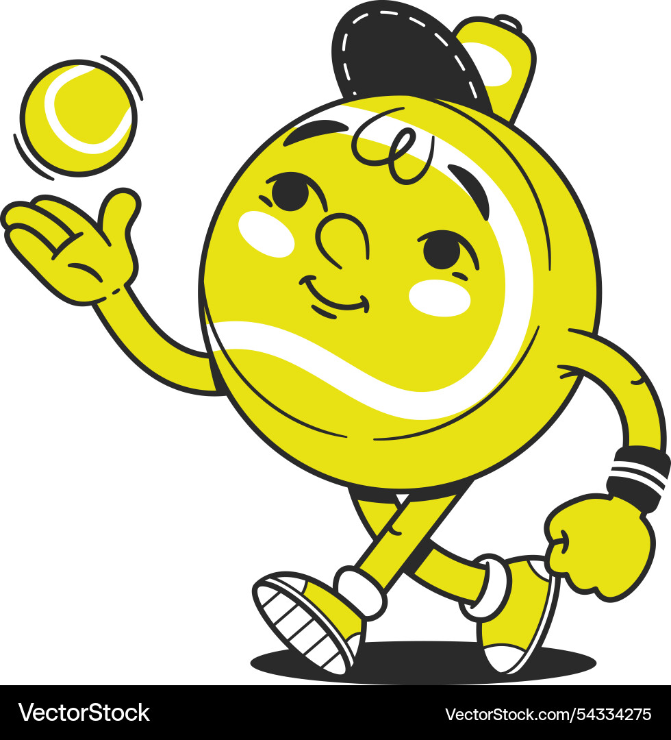 Tennis sport character throws ball Royalty Free Vector Image