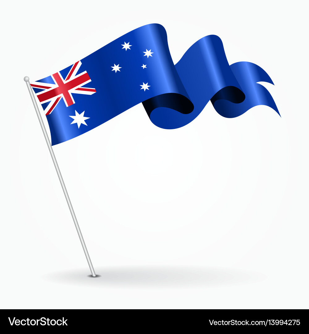 Wavy Australian Flag Icon Royalty Free Vector Image