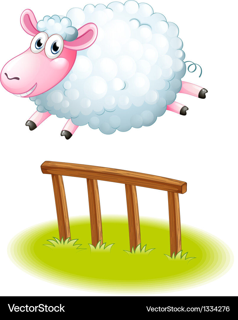 A sheep jumping Royalty Free Vector Image - VectorStock