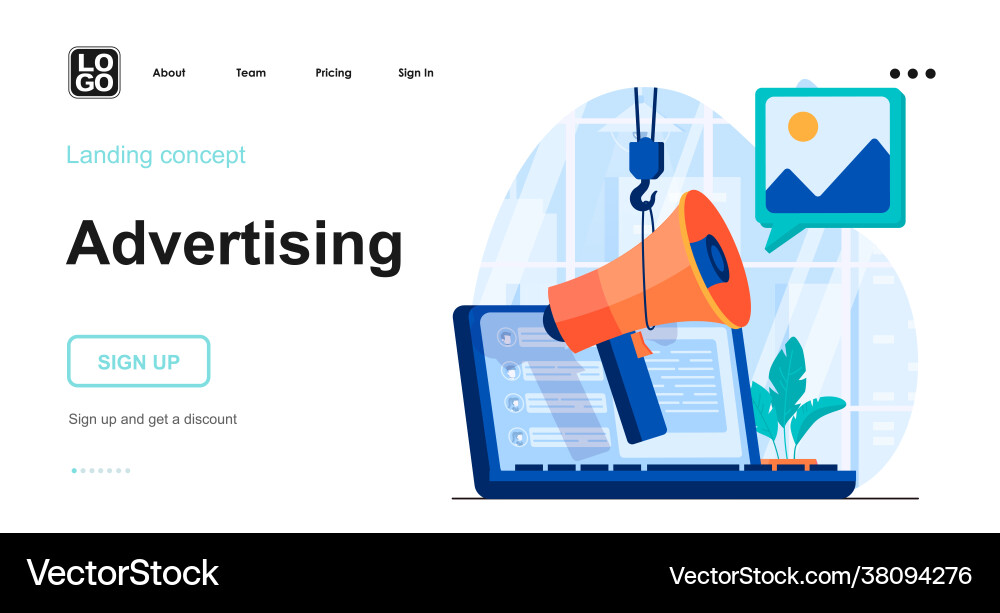 Advertising web concept online ad campaign Vector Image