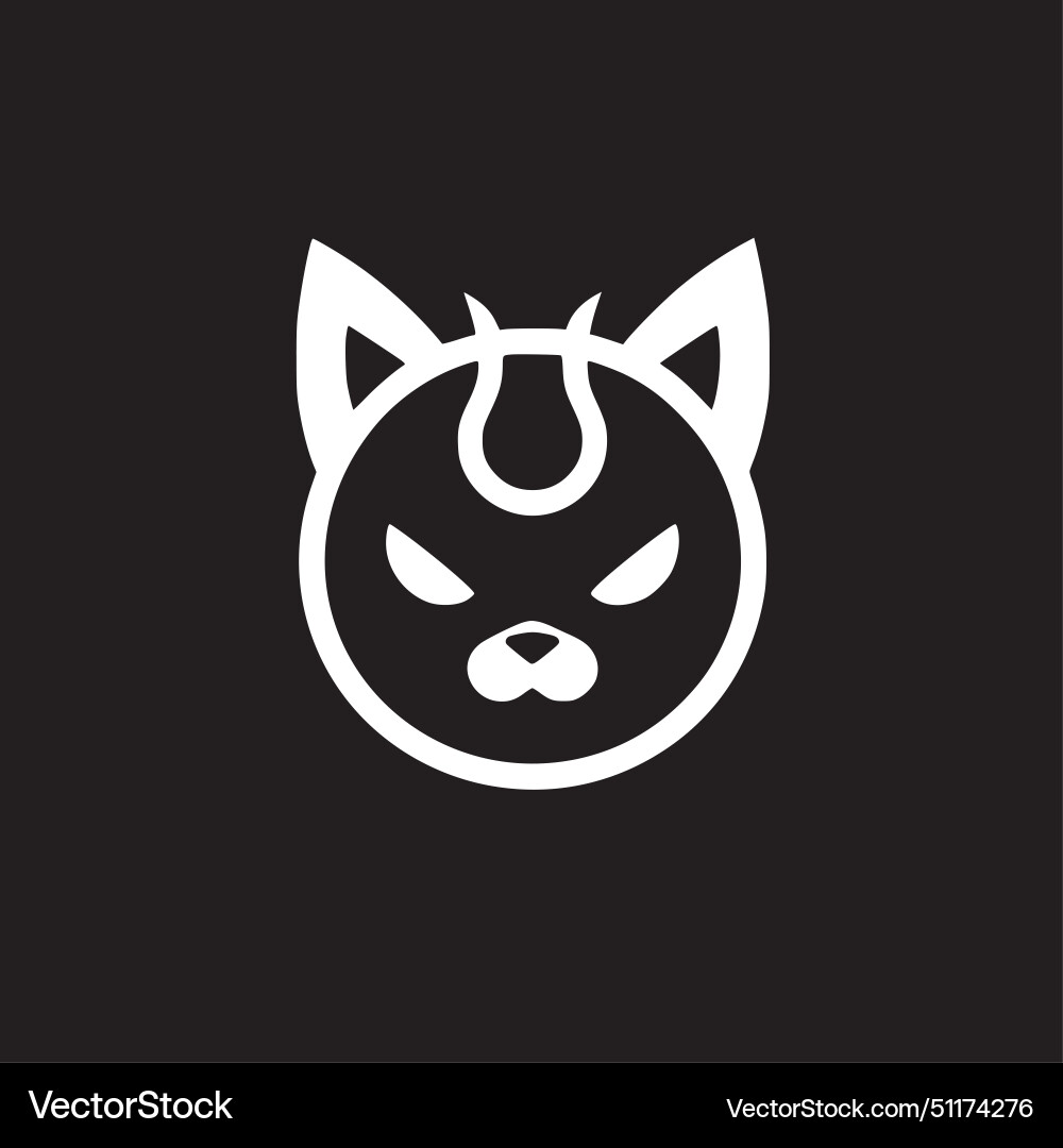 Cat - minimalist and flat logo Royalty Free Vector Image