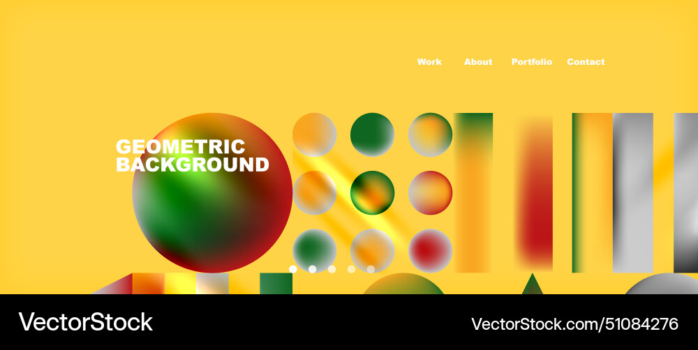 Colorful geometric shapes on a yellow background Vector Image