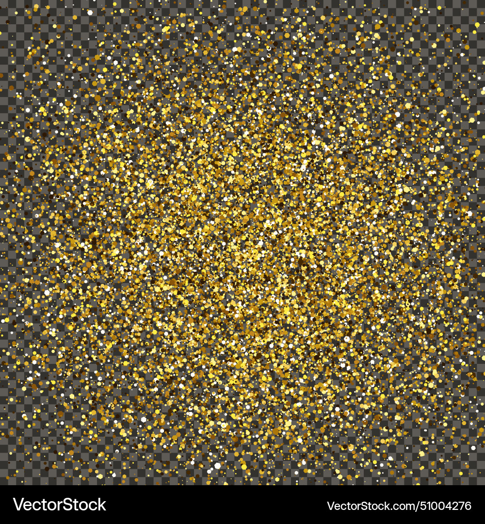 Gold glittering dust on transparent backdrop Vector Image