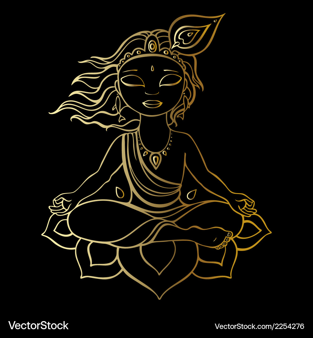 Hindu god krishna Royalty Free Vector Image - VectorStock