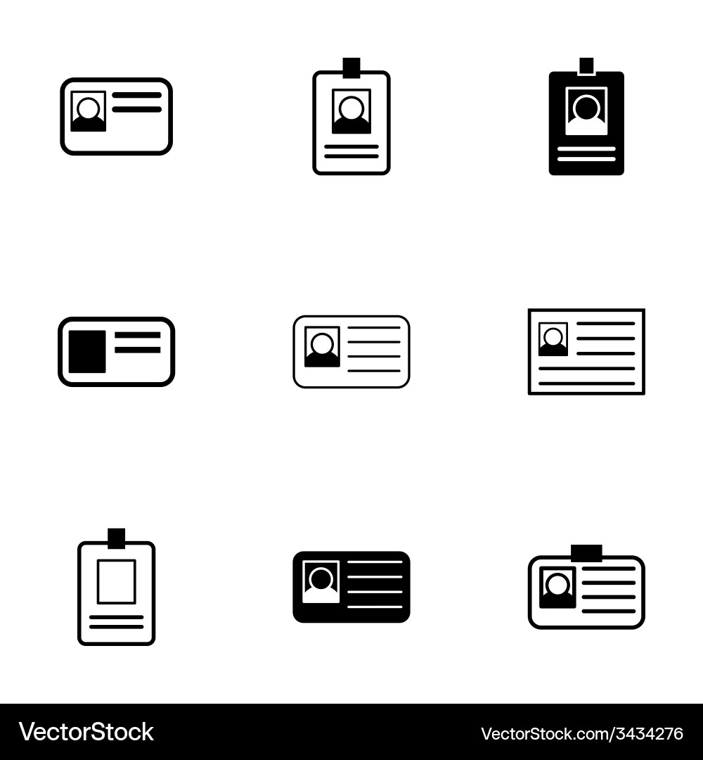 Id card icon set Royalty Free Vector Image - VectorStock