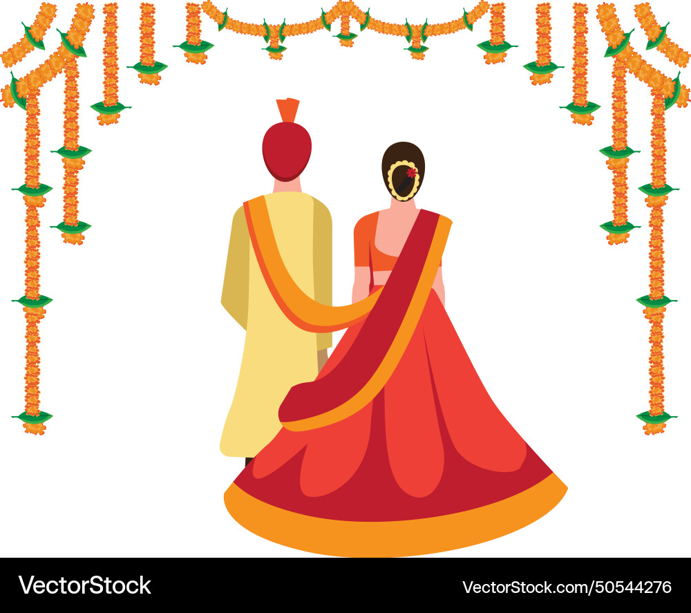 Indian bride and groom Royalty Free Vector Image