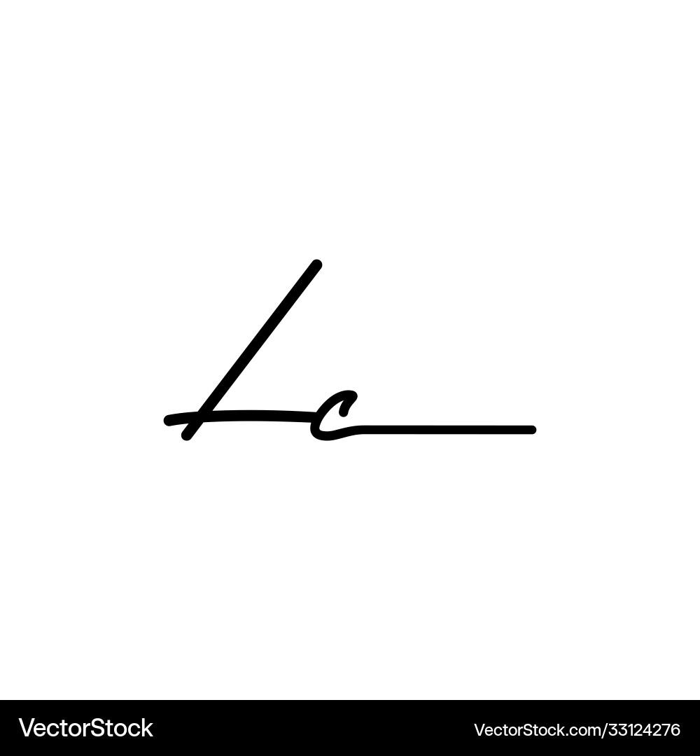 Letter lc signature logo template Royalty Free Vector Image