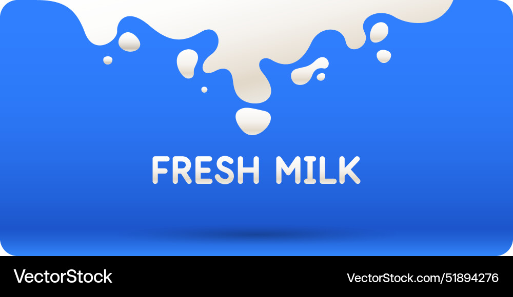 Modern poster fresh milk with splashes Royalty Free Vector