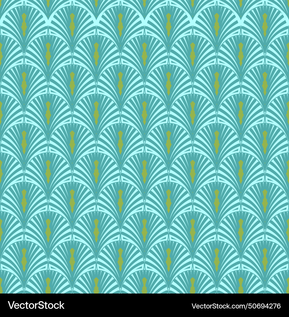 Teal geometric art deco pattern design Royalty Free Vector