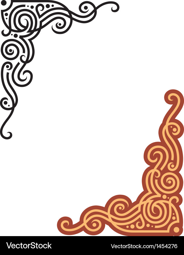 Vine shape floral vignette Royalty Free Vector Image