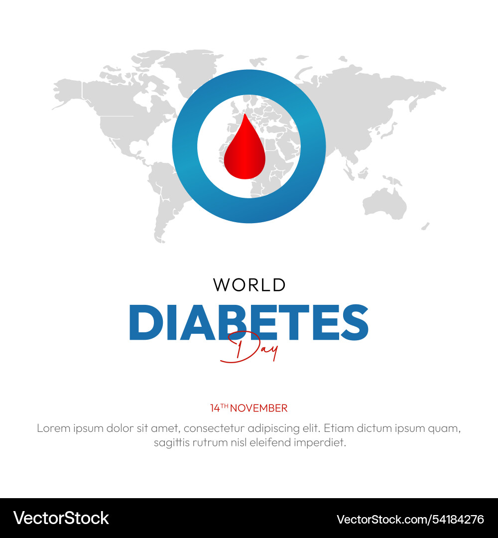 World diabetes day post banner design Royalty Free Vector