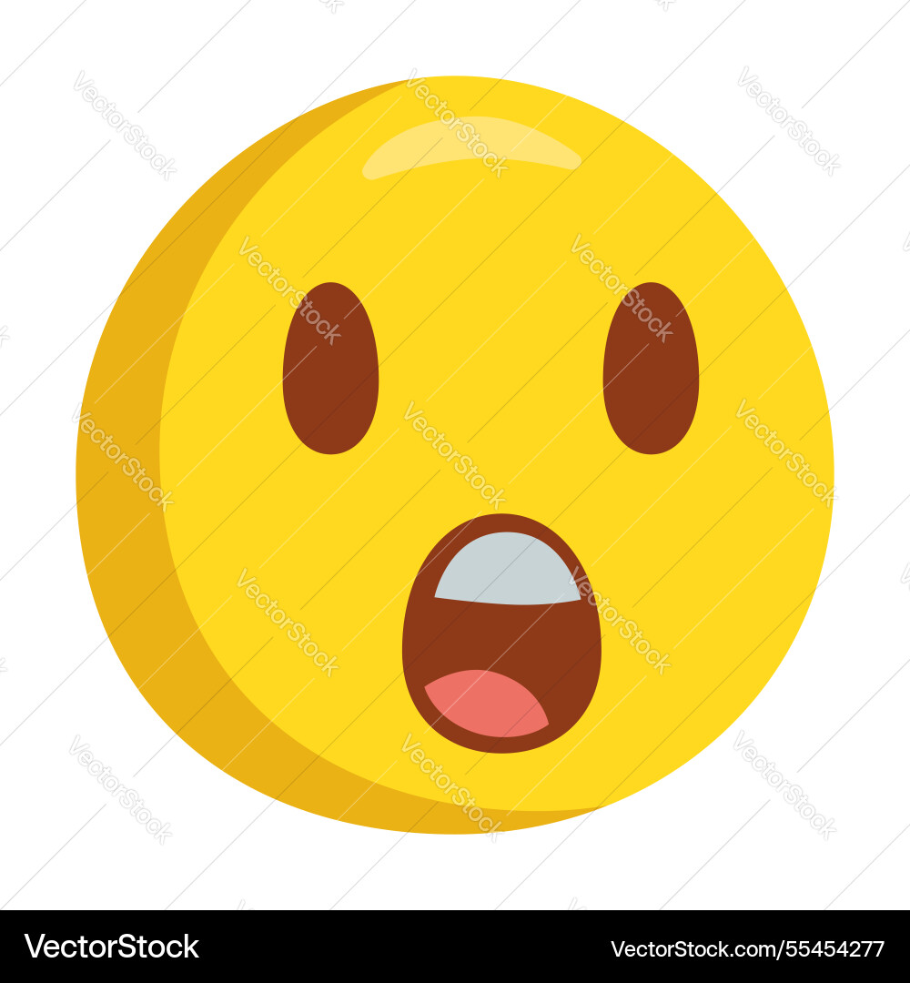 Astonished emoji icon gasping symbol Royalty Free Vector
