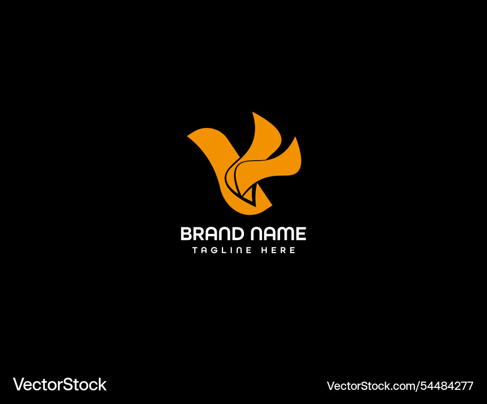 Bird shape logo for a brand Royalty Free Vector Image