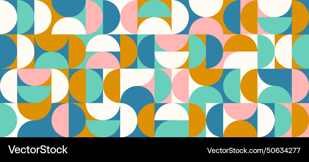 Bright semicircles seamless pattern abstract Vector Image
