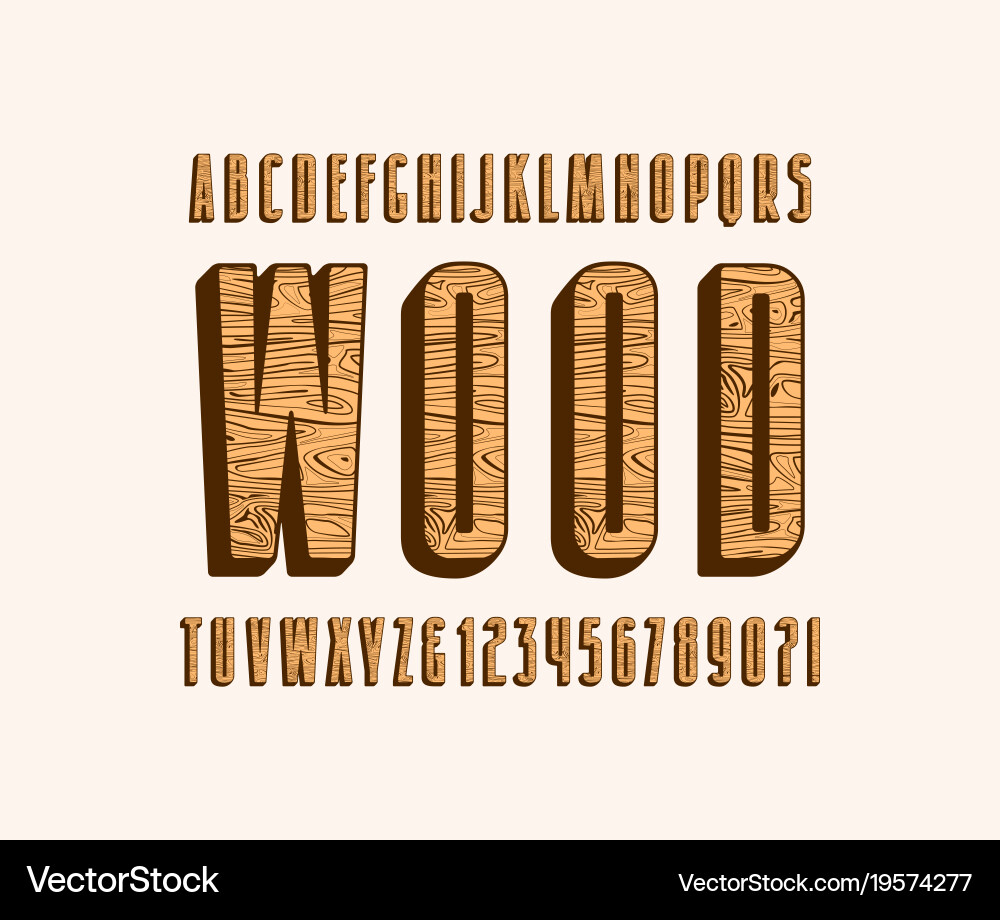 Decorative sans serif bulk font Royalty Free Vector Image