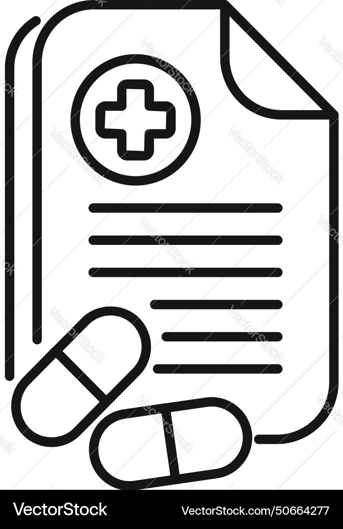 Drugs patient recommendation icon outline Vector Image