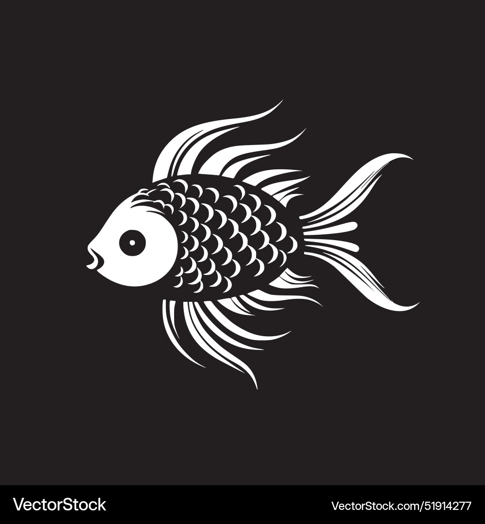 Fish - black and white isolated icon Royalty Free Vector